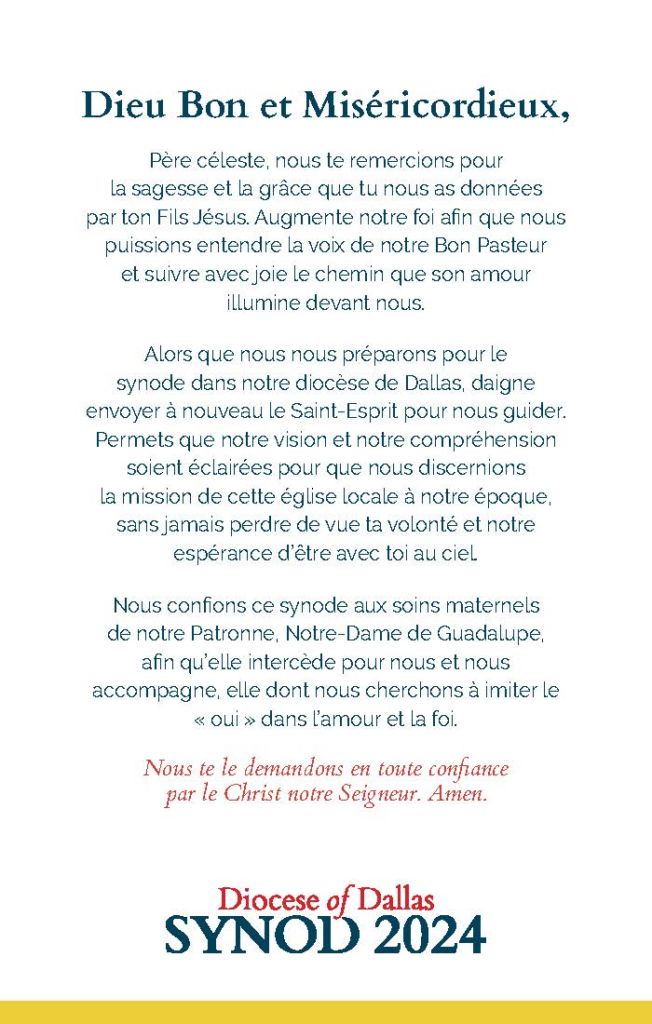 Prayer for the Synod - Diocese of Dallas Synod